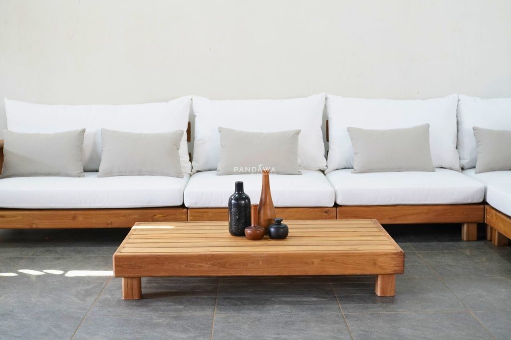 Set Sofa L, Sofa Sudut Meja Natural